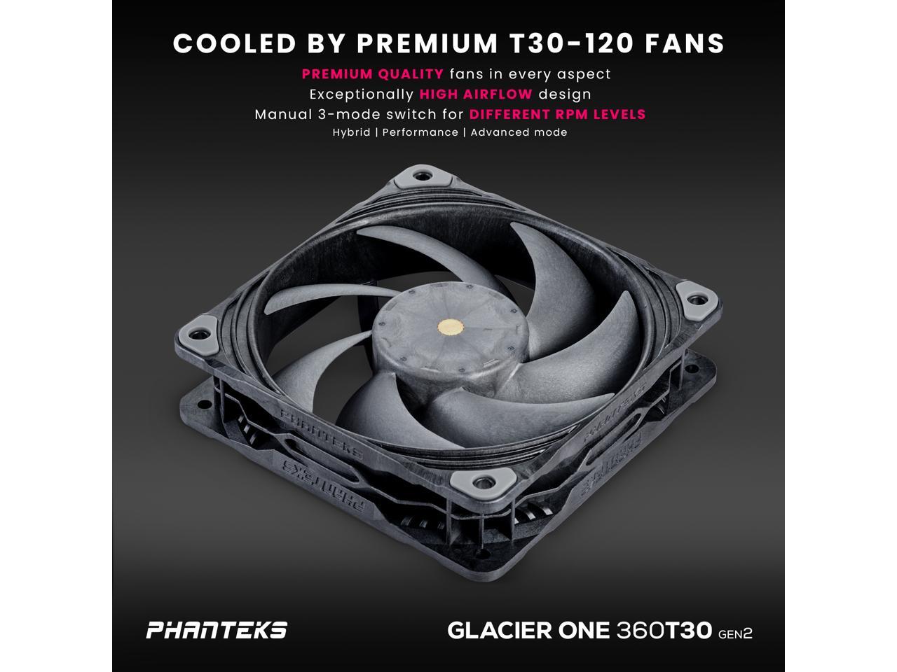 Phanteks Glacier One 360T30 Gen 2 D-RGB AIO Liquid CPU Cooler, 360mm ...