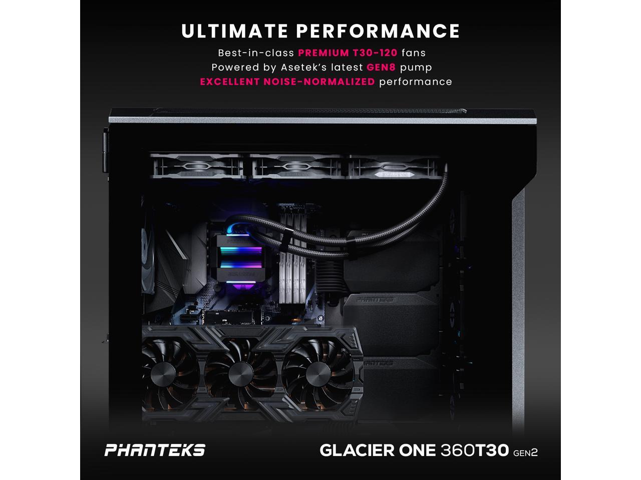 Phanteks Glacier One 360T30 Gen 2 D-RGB AIO Liquid CPU Cooler, 360mm ...