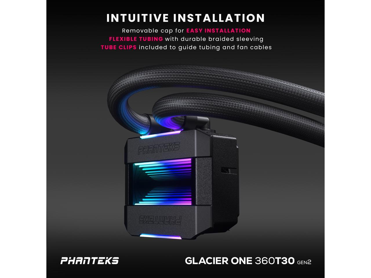 Phanteks Glacier One 360T30 Gen 2 D-RGB AIO Liquid CPU Cooler, 360mm ...