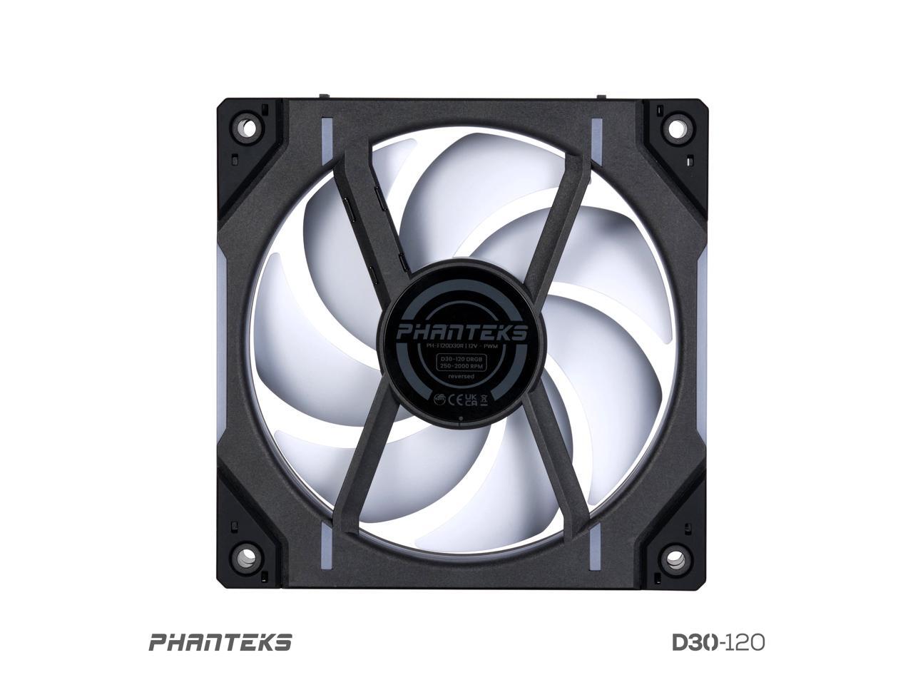 Phanteks D30-120 DRGB PWM FAN 3Pack, Reverse Airflow Model, Premium D ...