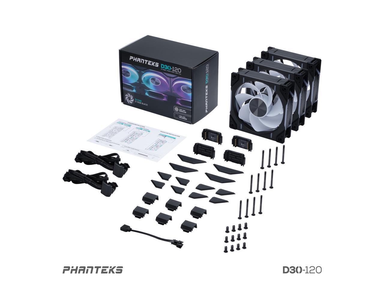 Phanteks D30-120 DRGB PWM FAN 3Pack, Reverse Airflow Model, Premium D ...