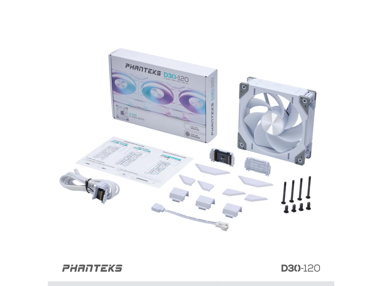 Phanteks D30-120 DRGB PWM FAN, Reverse Airflow Model, Premium D-RGB ...