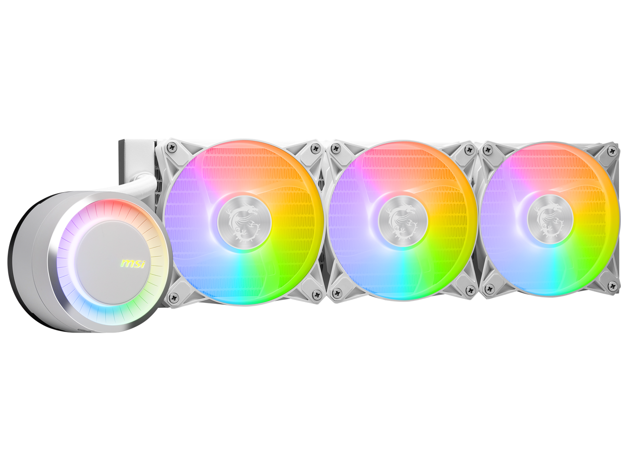 MSI MAG CoreLiquid E360 White - AIO ARGB CPU Liquid Cooler - Rotating Cap Design - 360mm ...