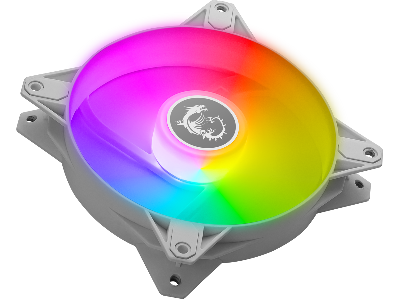 MSI MPG F120 ARGB-2W 120mm PWM Addressable RGB LED Case Fan White - Anti-Vibration Fan Gasket ...