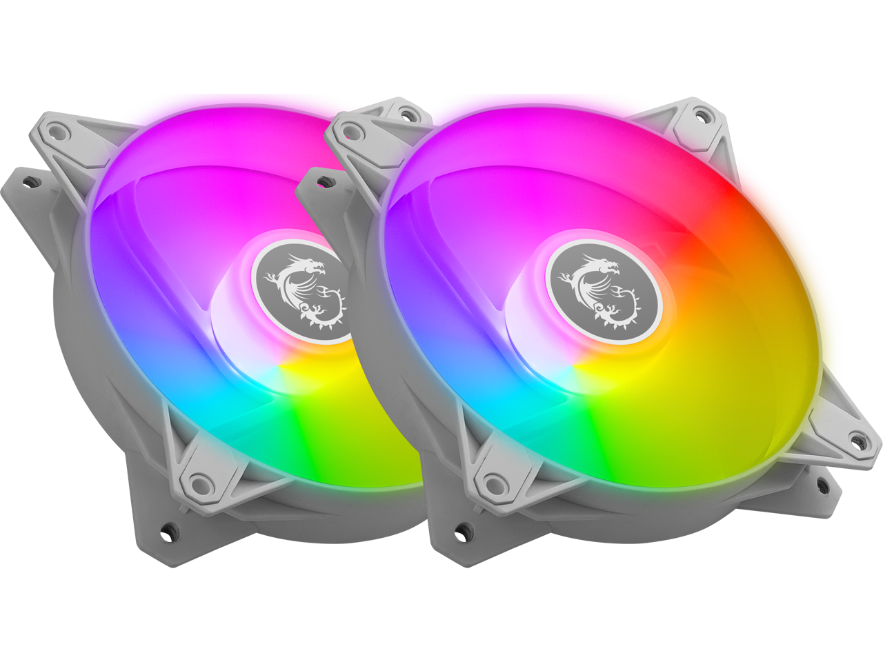 MSI MPG F120 ARGB-2W 120mm PWM Addressable RGB LED Case Fan White ...