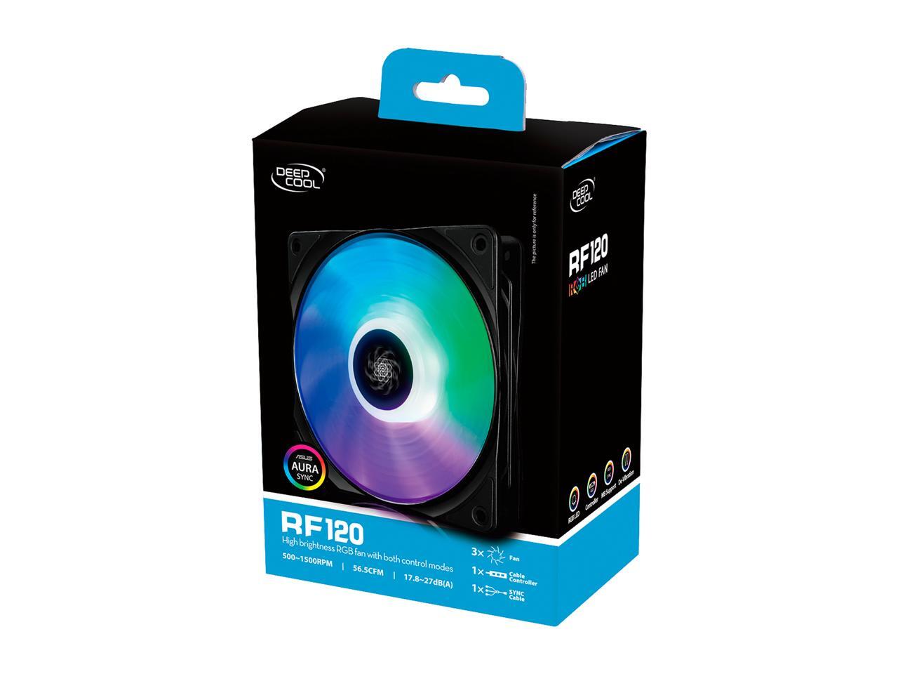 DEEPCOOL RF 120 (3 in 1) Ultra Quiet PWM Fan LED Lights - Newegg.com