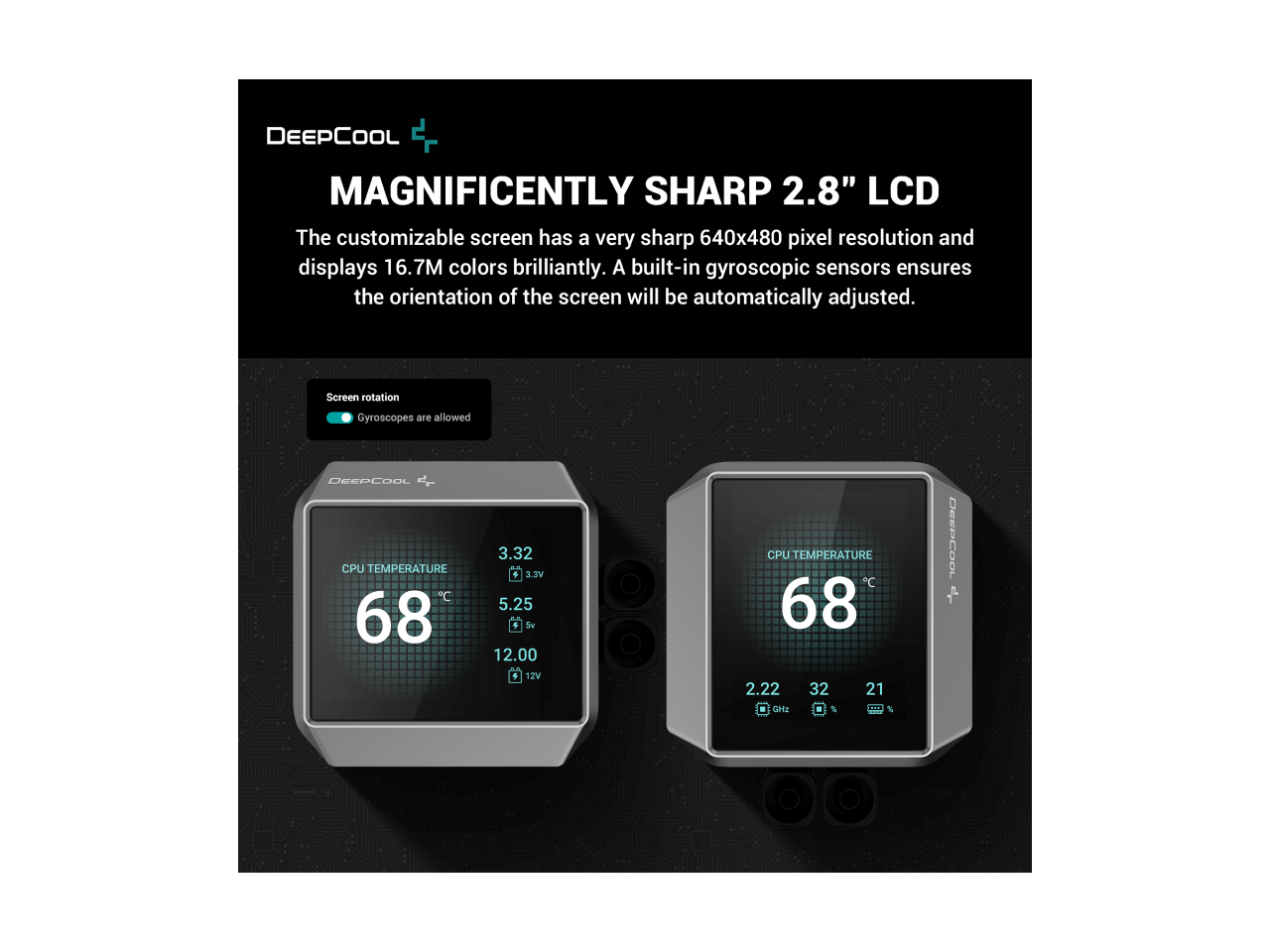 DeepCool MYSTIQUE 240 LCD Liquid Cooler 240mm 5th Gen Pump 3400RPM AIO ...