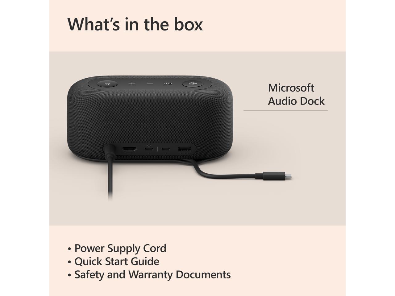 Microsoft Audio Dock - Teams Certified, USB-C Dock, HDMI 2.0, USB-A, USB-C x 2 Ports, Pass ...