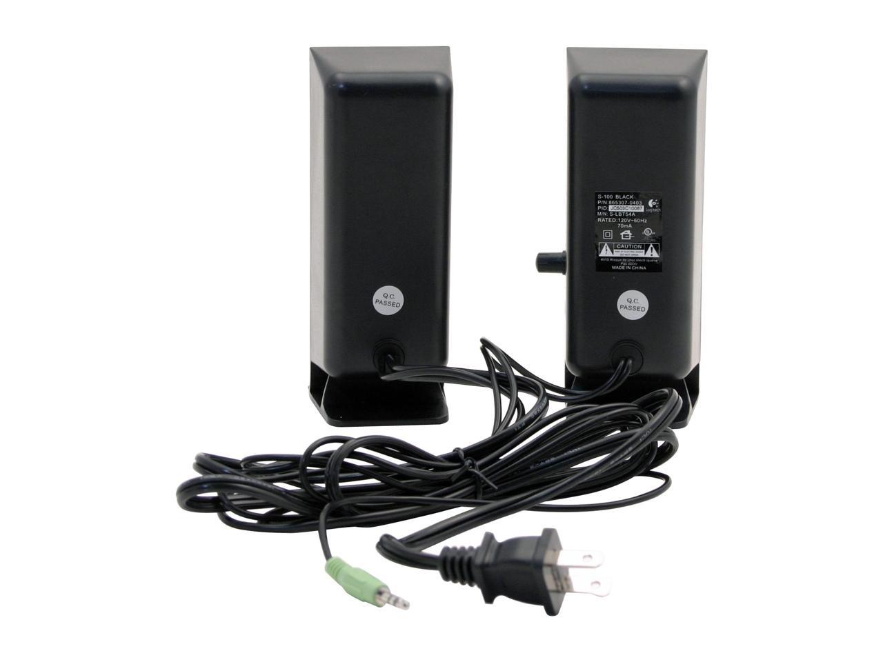 Logitech S-100 BLK 2.0 Speaker System - Newegg.com