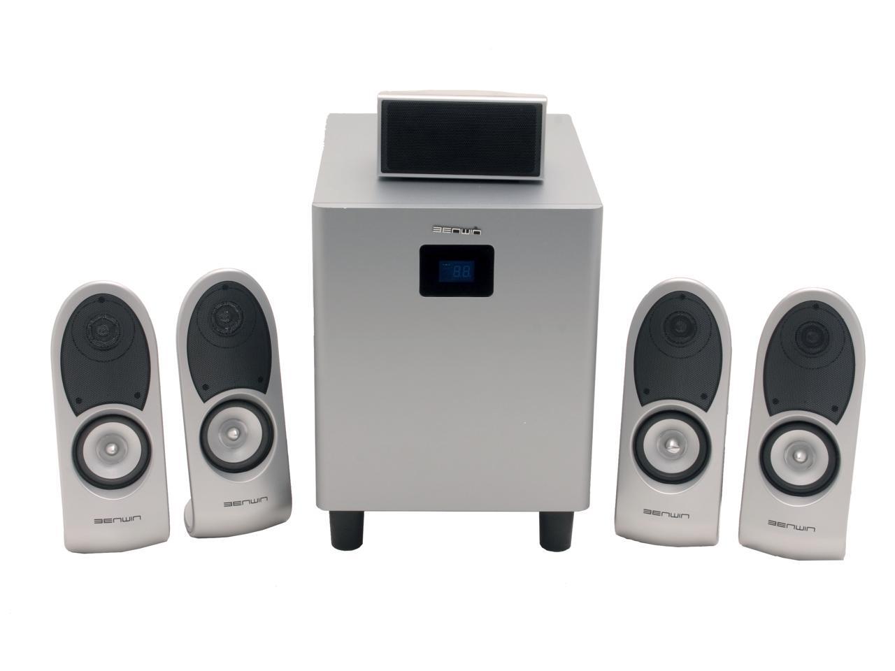 BENWIN ECCO5.1S 5.1CH 680W Home Audio Speakers W/ Silver Color ...
