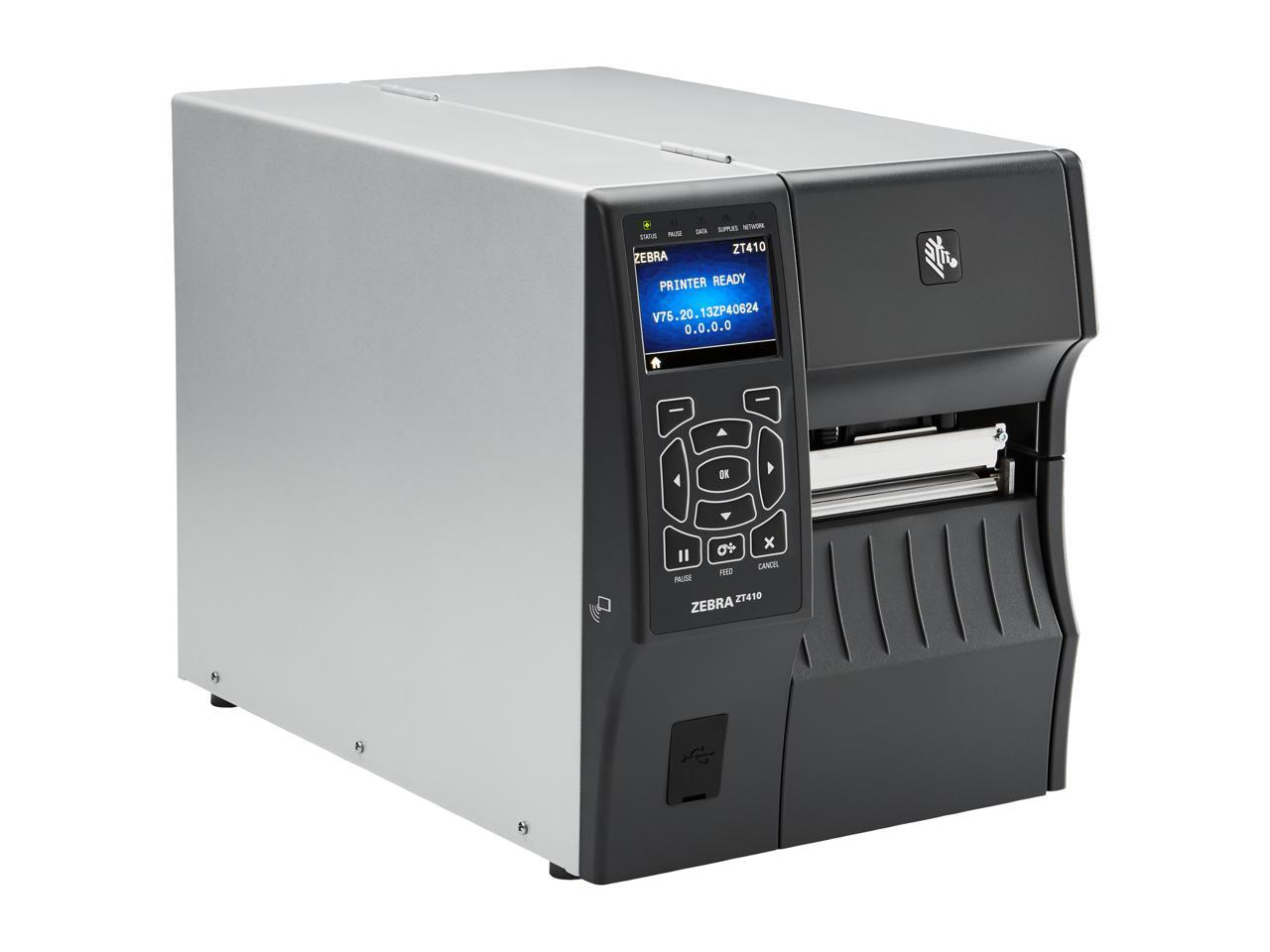Zebra ZT410 4" Industrial Thermal Transfer Label Printer, LCD, 300 dpi ...