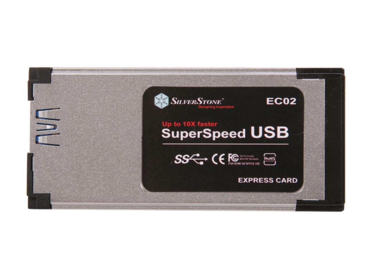 Silverstone EC02 Slim ExpressCard/34 USB 3.0 ExpressCard Adapter ...