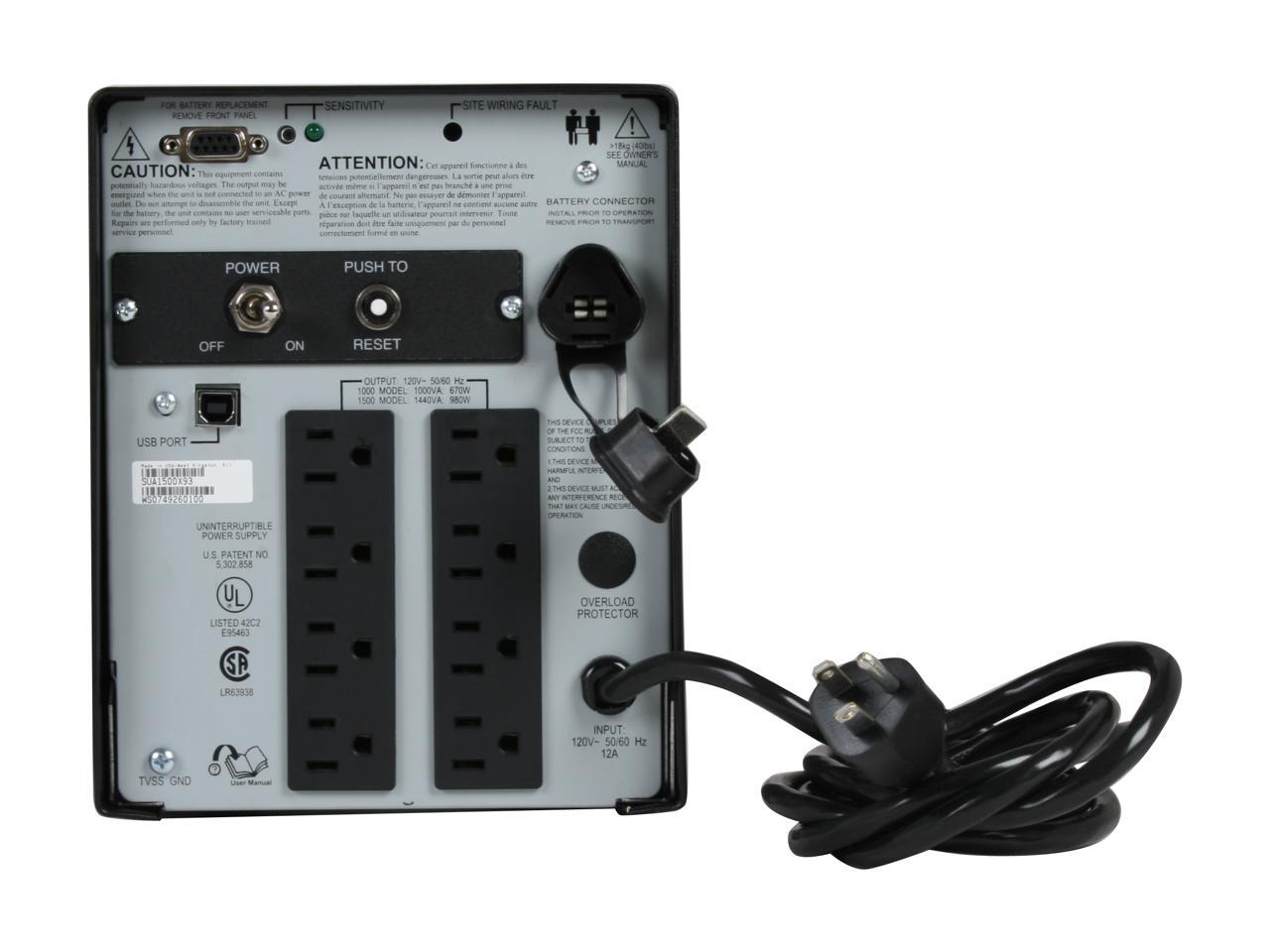 APC SUA1500X93 Smart-UPS 1500VA USB 120V SHIPBOARD - Newegg.com