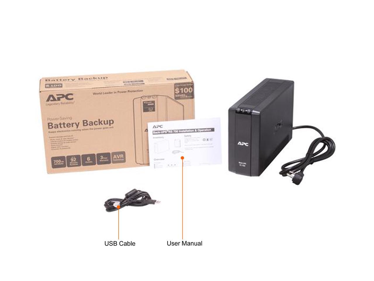 APC BR700G Back-UPS Pro 700VA 6-outlet Uninterruptible Power Supply ...