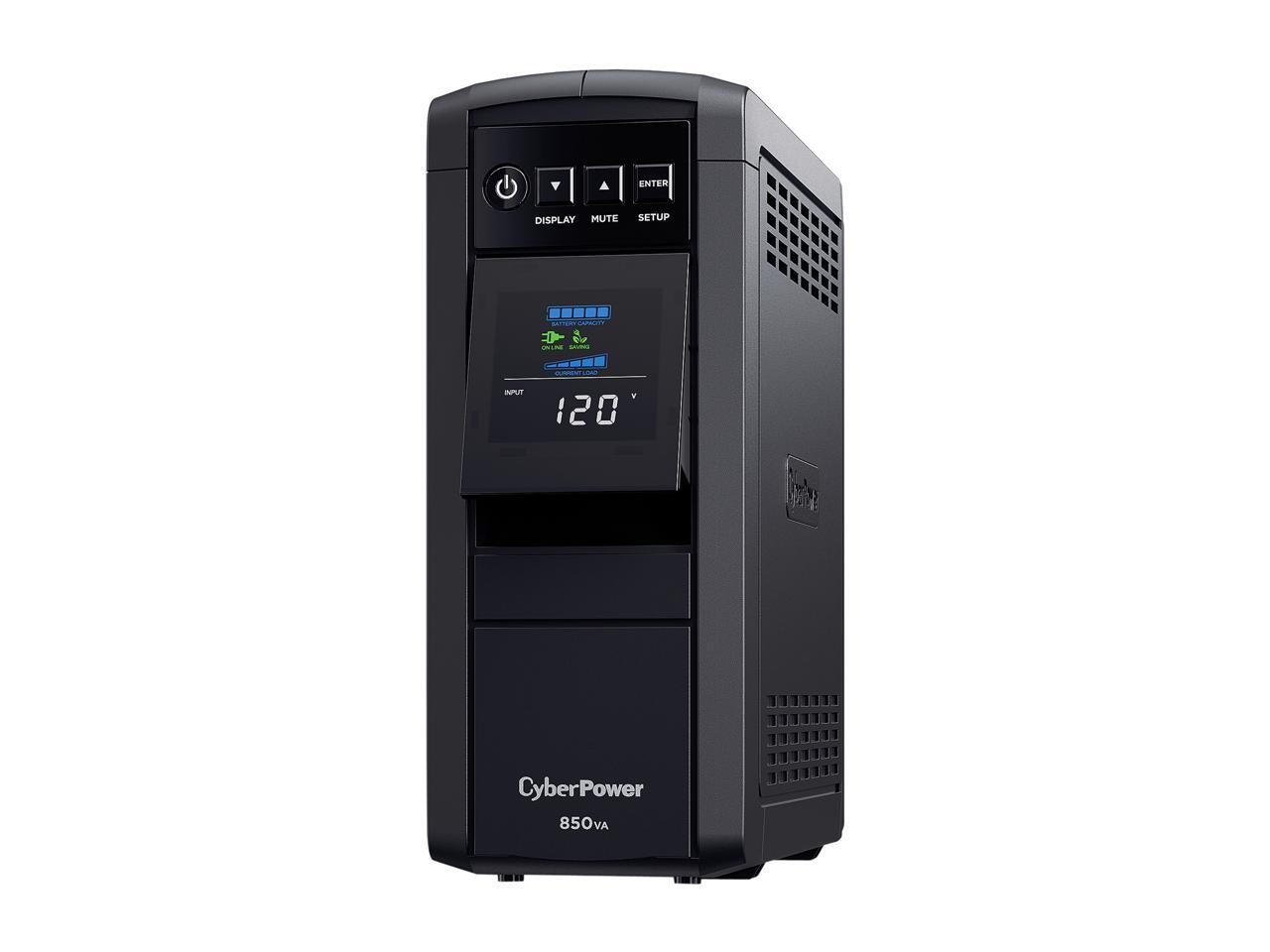 CyberPower CP850PFCLCD UPS 850VA / 510W PFC compatible Pure sine wave ...
