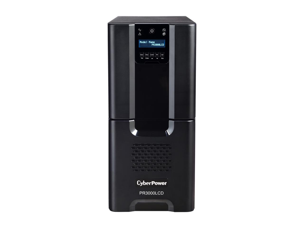 CyberPower Smart App Sinewave PR3000LCD 3000VA Pure Sine Wave Tower LCD ...