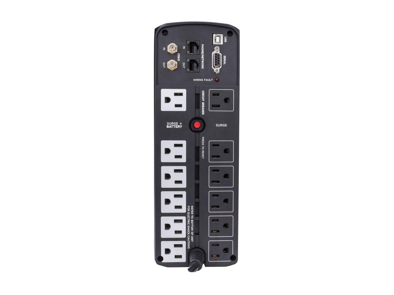 CyberPower BRG1500AVRLCD 1500 VA / 900 Watts, 12 Outlets, AVR ...