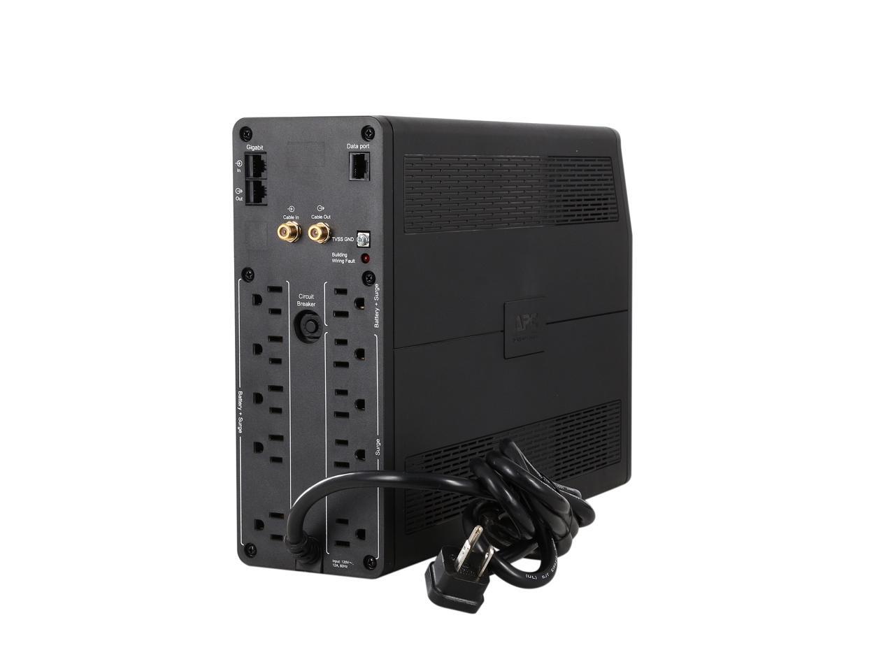 APC BR1350MS 1350 VA Pure SineWave 10 Outlets 2 USB Charging Ports Back
