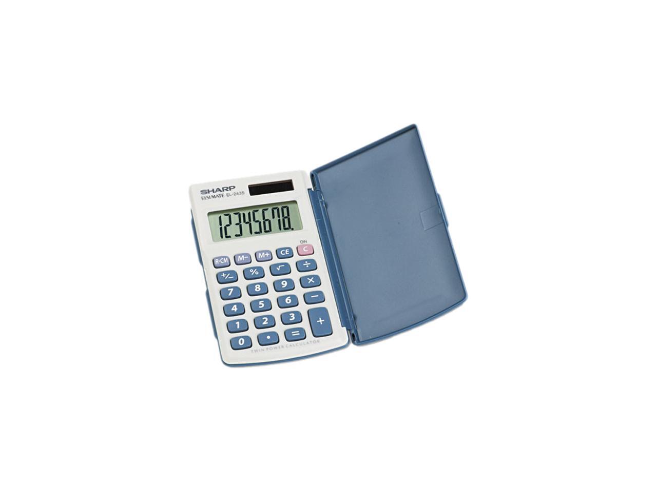 Sharp EL243SB EL-243SB Solar Pocket Calculator, 8-Digit LCD - Newegg.com