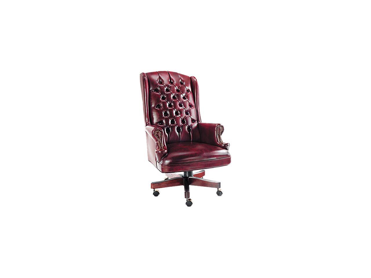 Alera Traditional Series Wing-Back Swivel/Tilt Chair, Mahogany Finish ...