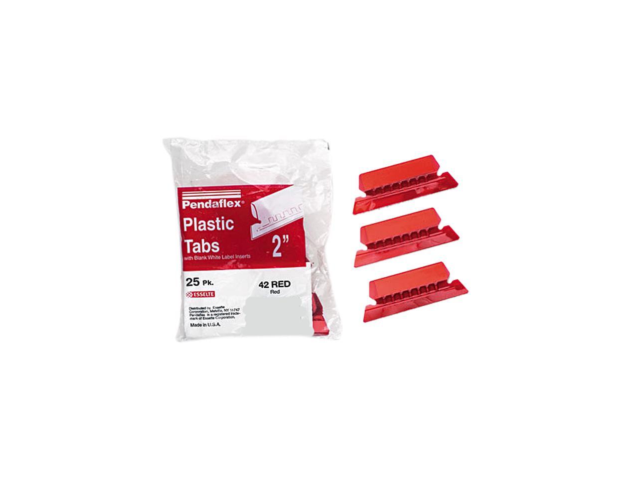 Pendaflex 42-RED Hanging File Folder Tabs, 1/5 Tab, Two Inch, Red Tab ...