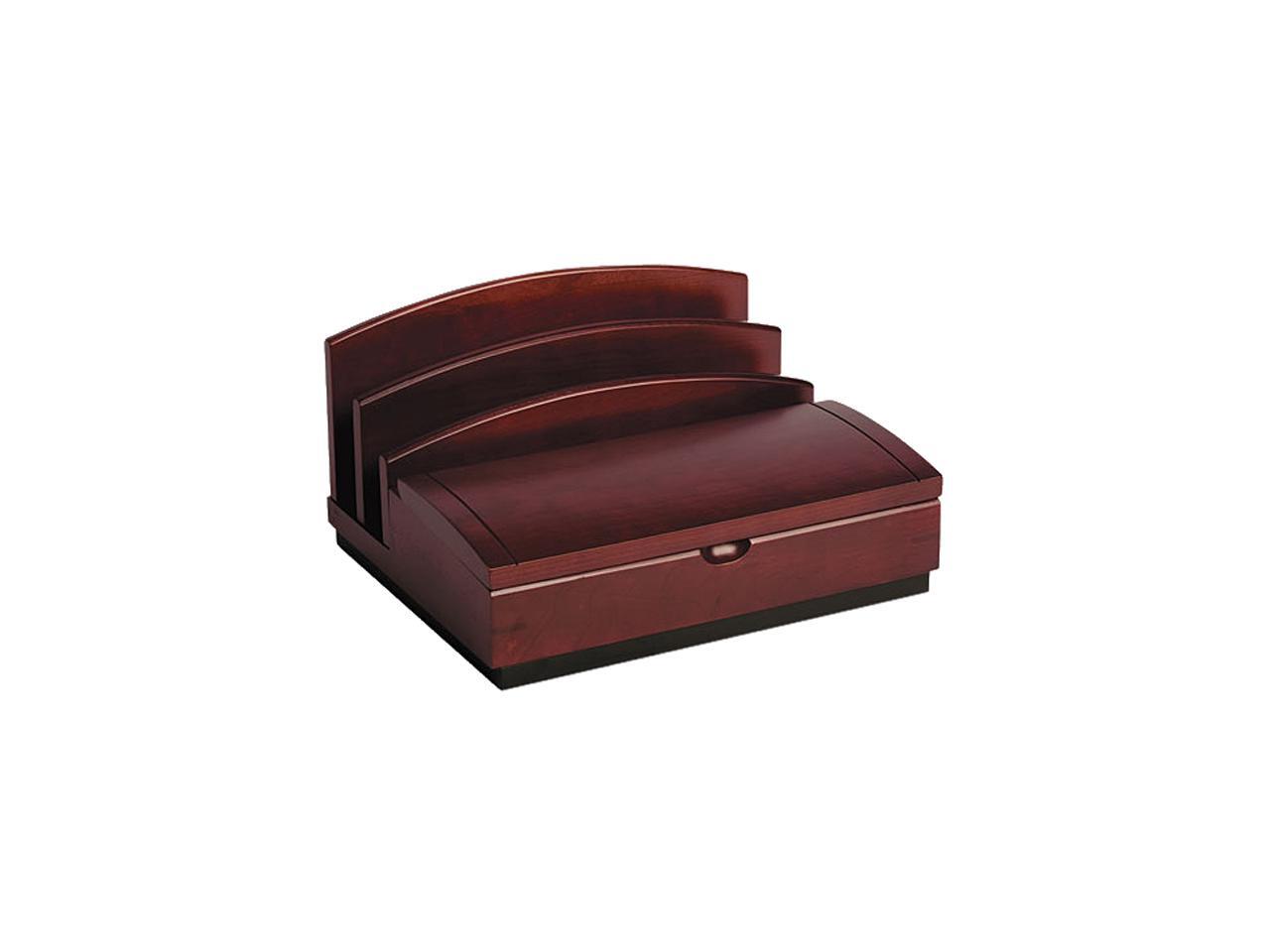 Rolodex 19290 Desk Organizer, Three Sections, Wood, 10w x 5 7/8d x 8 5 ...