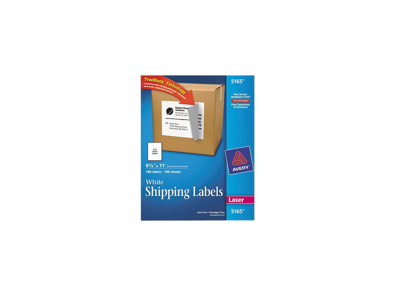Avery Shipping Labels, TrueBlock Technology, Permanent Adhesive, 8-1/2 ...