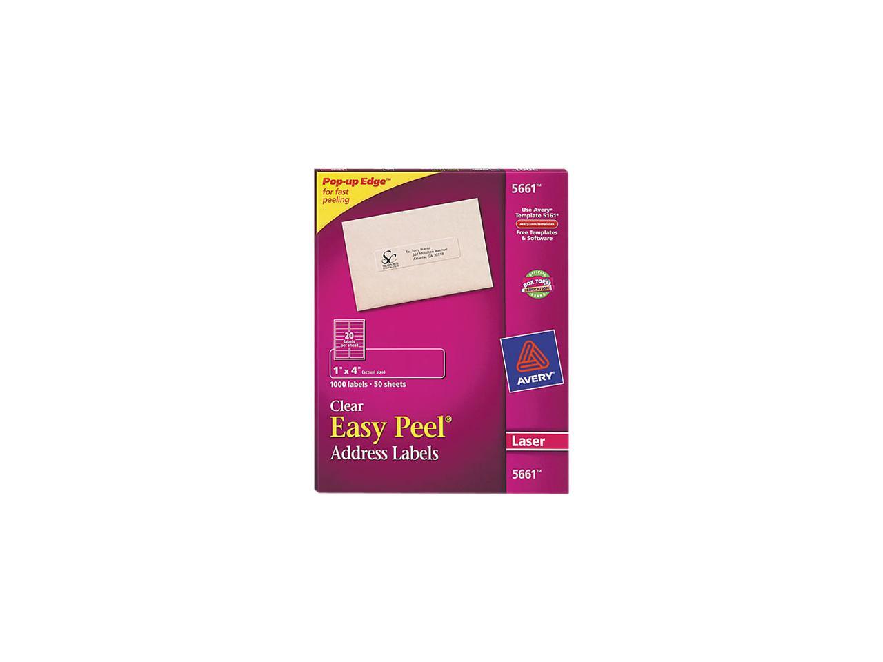 Avery Matte Clear Address Labels, Sure Feed Technology, Laser, 1" x 4 ...