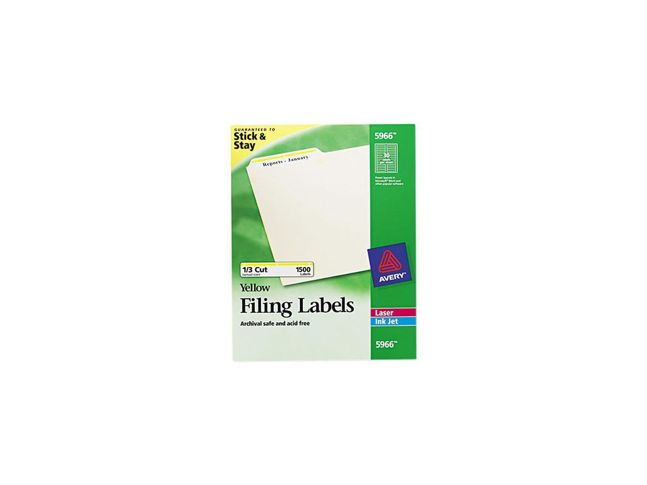 Avery 5966 Self Adhesive Laser Inkjet File Folder Labels Yellow Border 