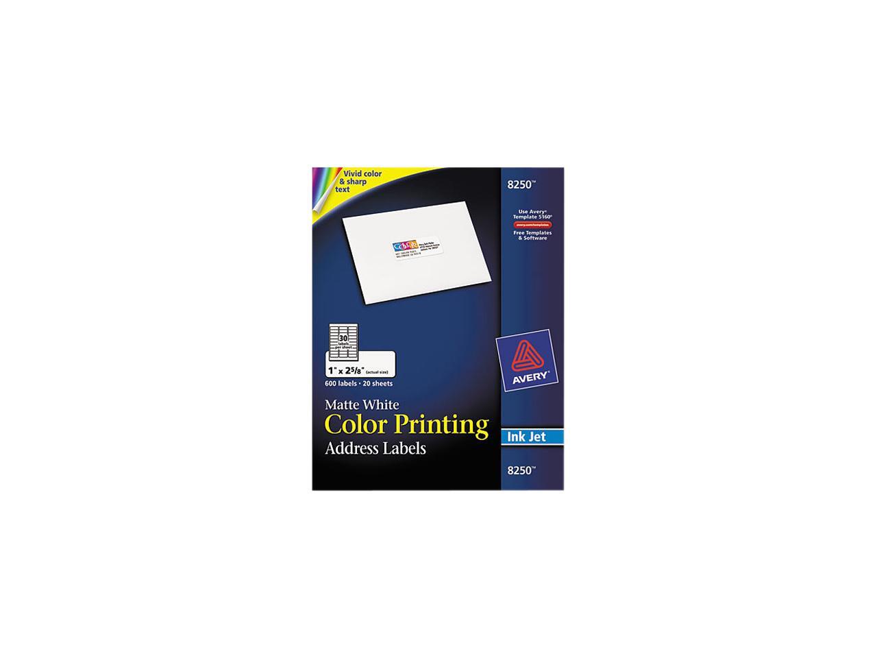 Avery Color Printing Labels, Sure Feed Technology, Permanent Adhesive ...