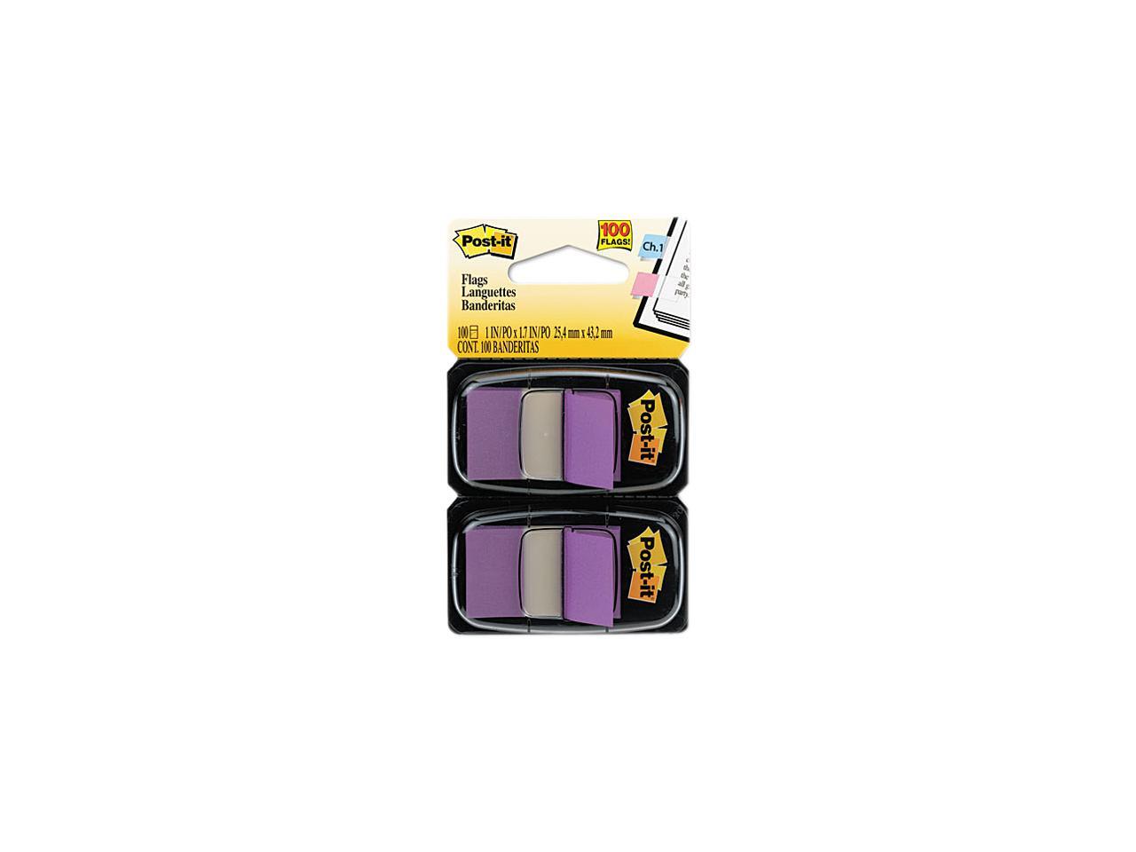 Post-it Flags 680-PU2 Standard Tape Flags in Dispenser, Purple, 100 ...