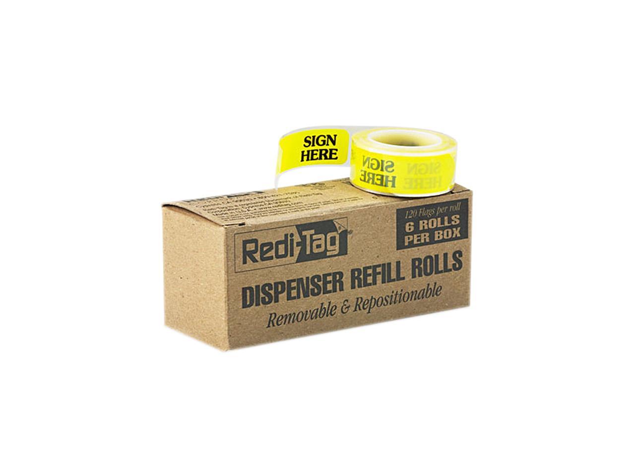 Redi-Tag 91001 Message Right Arrow Flag Refills, "Sign Here", Yellow, 6 ...