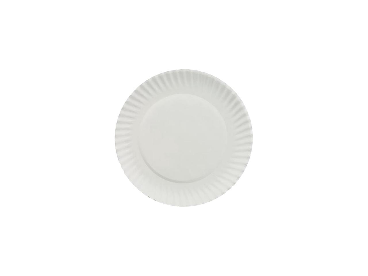 AJM Packaging Corporation PP6GREWH White Paper Plates, 6" Diameter, 10 ...