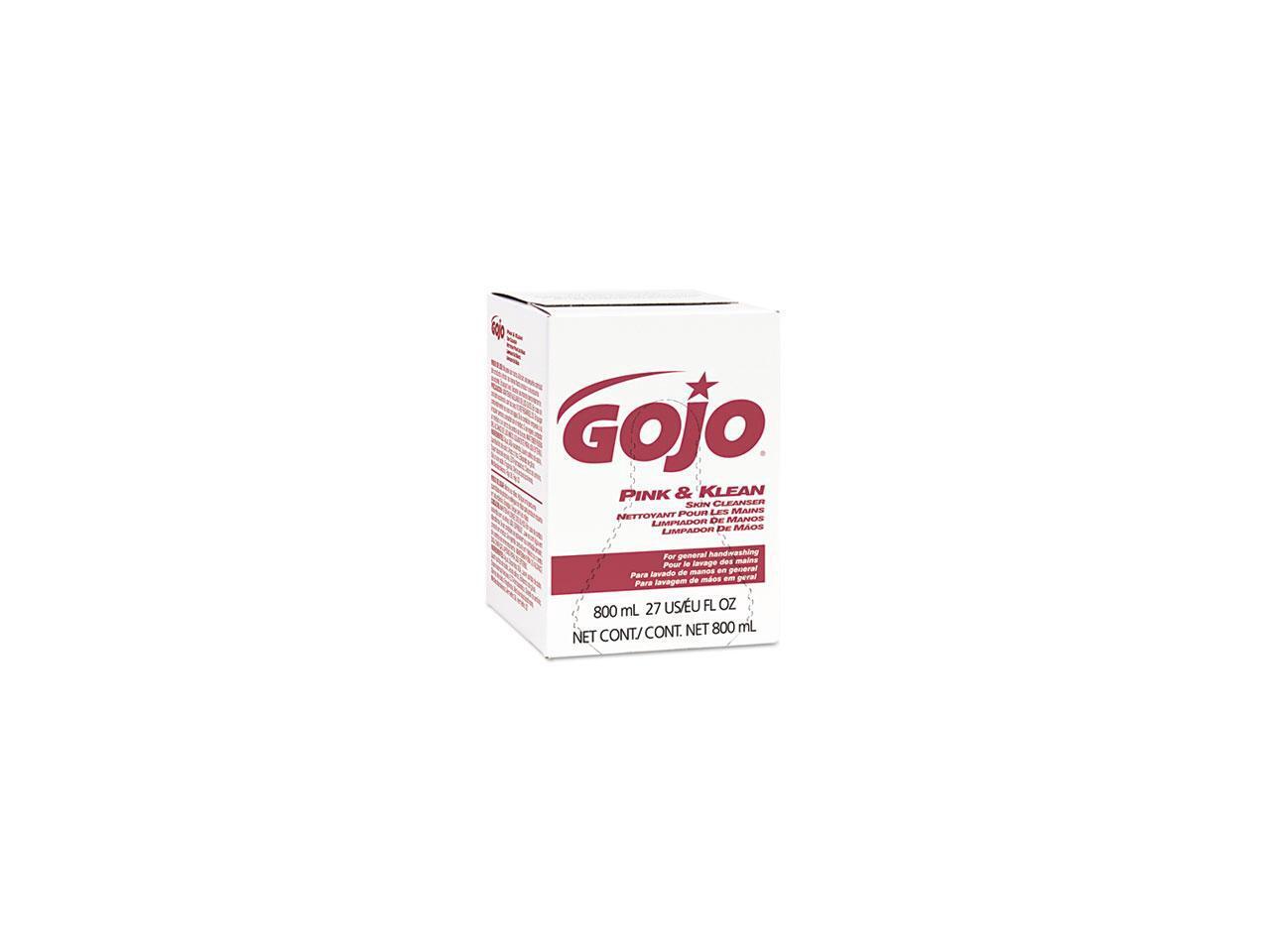GOJO 9128-12EA Pink & Klean Skin Cleanser 800-ml Bag-in-Dispenser ...