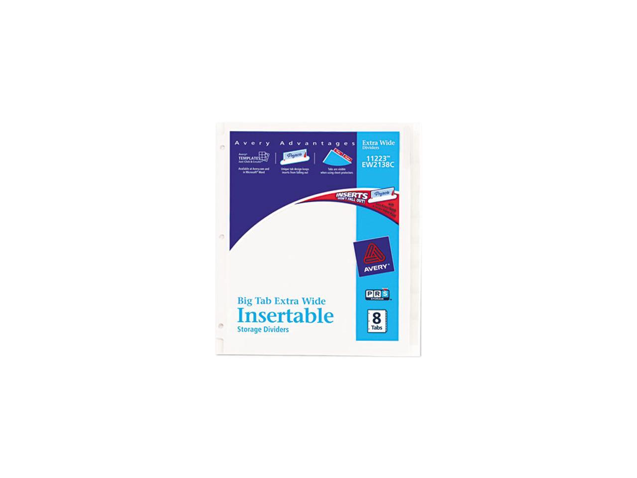 Avery 11223 WorkSaver Big Tab Extrawide Dividers Clear Tabs 8 Tab 9 Avery 11223 WorkSaver Big Tab Extrawide Dividers Clear Tabs 8 Tab 9