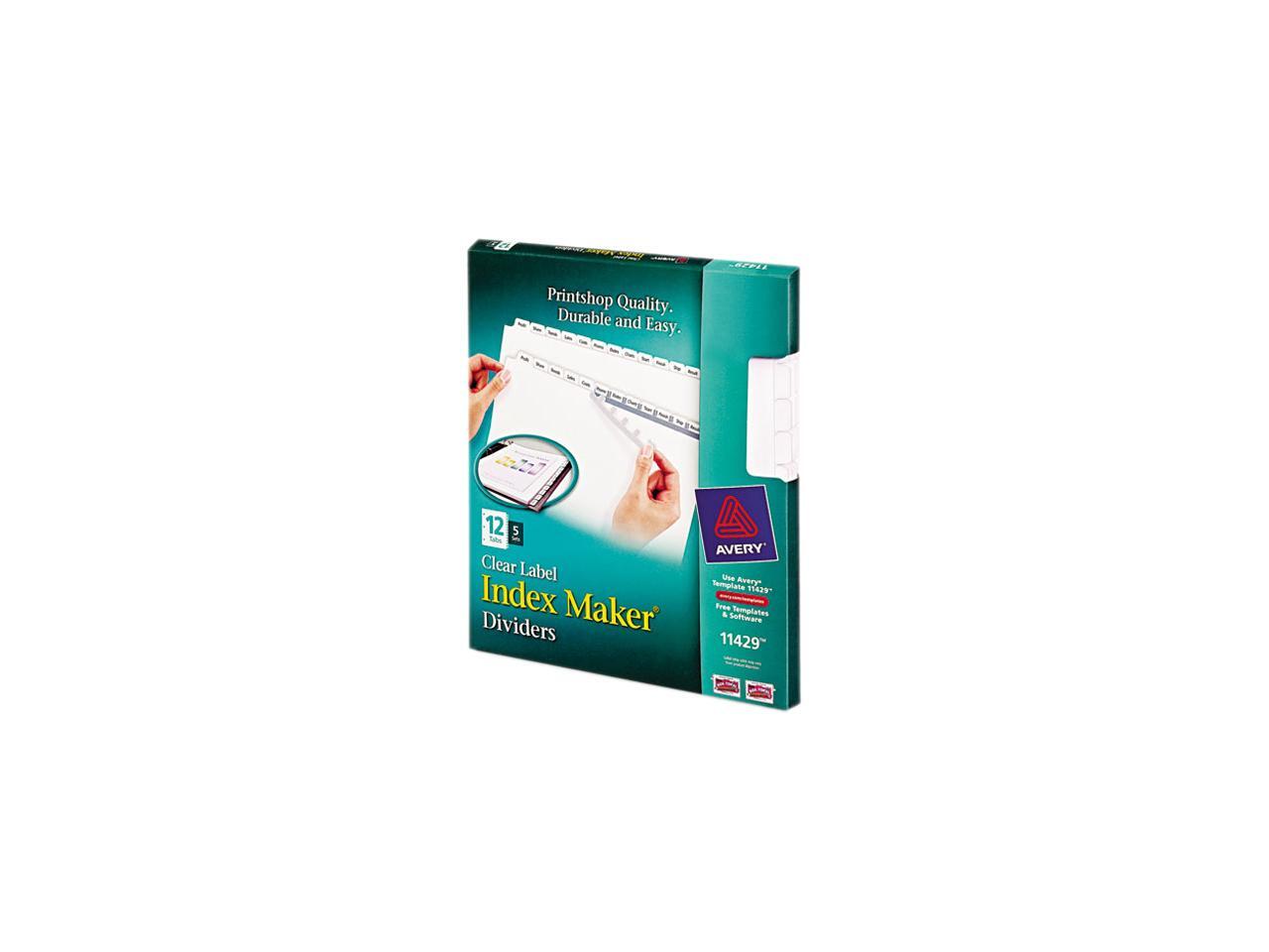 Avery 11429 Print Apply Clear Label Dividers Index Maker Easy Apply 