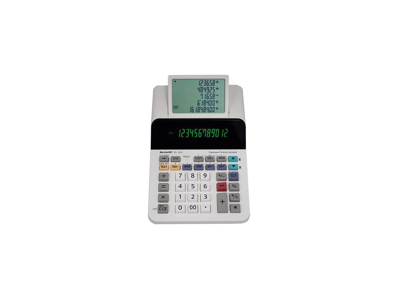 Sharp EL1501 Paperless Printing Calculator, 12-Digit LCD - Newegg.com