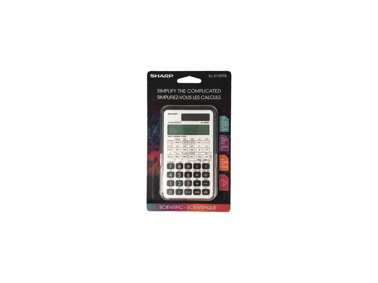 Sharp EL510RTB Large 10 Digit Scientific Calculator w/ 169 Functions ...