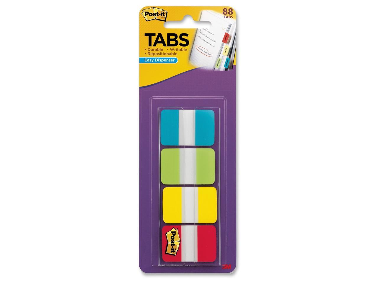 3M 686ALYR1IN Post-it 1" Solid Color Self-stick Tabs 88Write-on88 ...