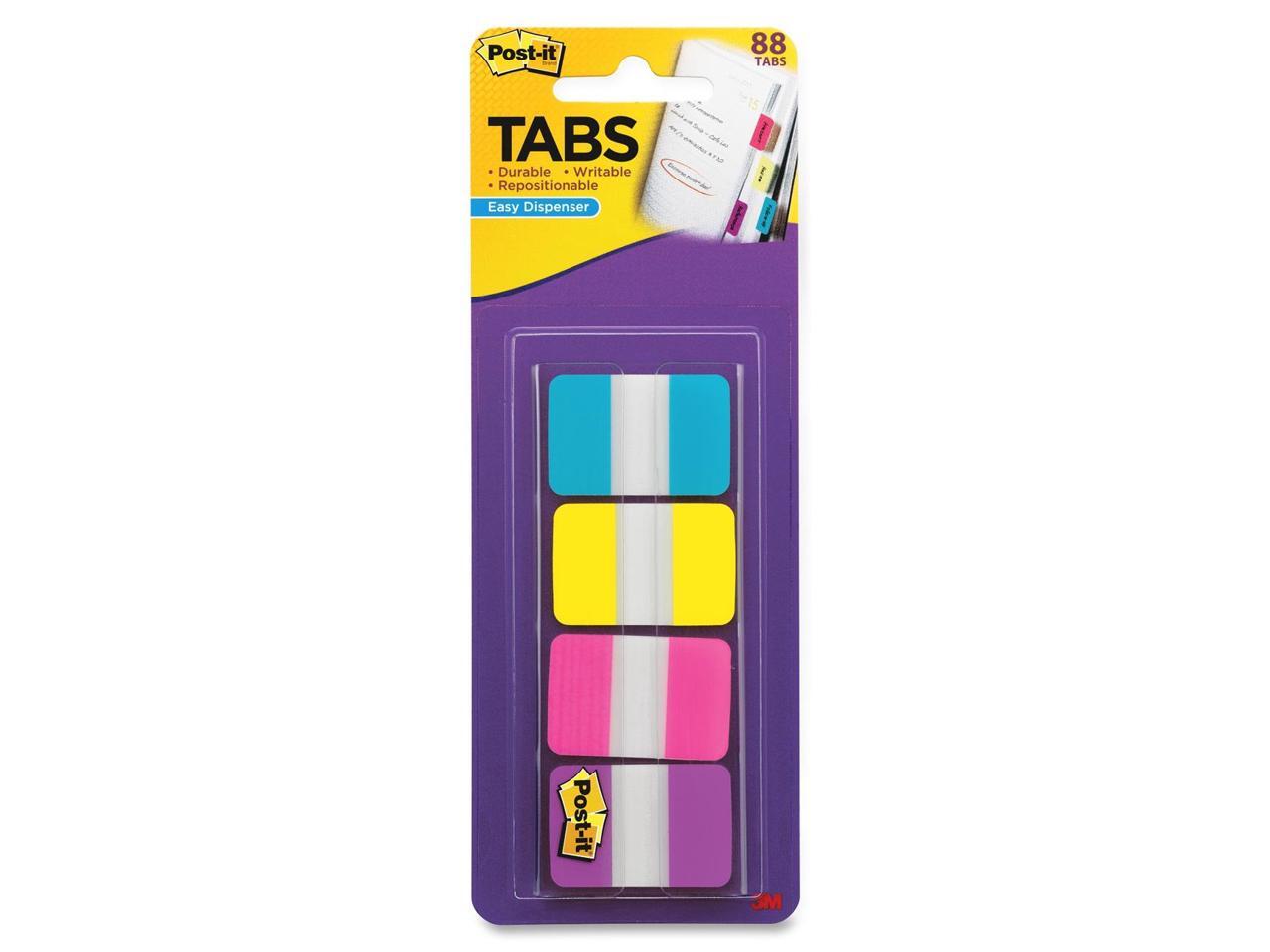3M 686AYPV1IN Tabs Post-it 1" Solid Color Self-stick Tabs 88Write-on88 ...