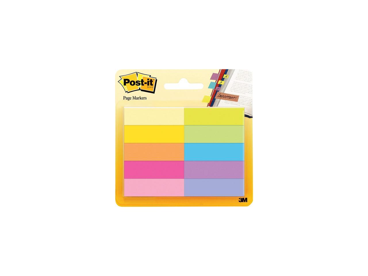 Post It 670 10ab Page Markers Assorted Bright Colors 1 2 In X 2 In