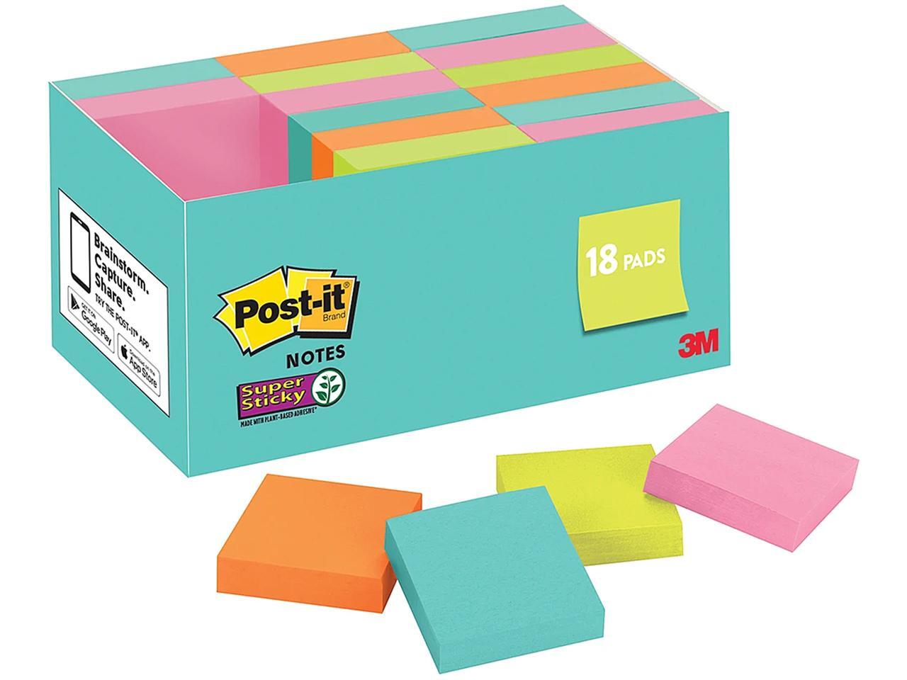 Post-it 62218SSMIACP Miami Collection 2" Super Sticky Notes - Newegg.com