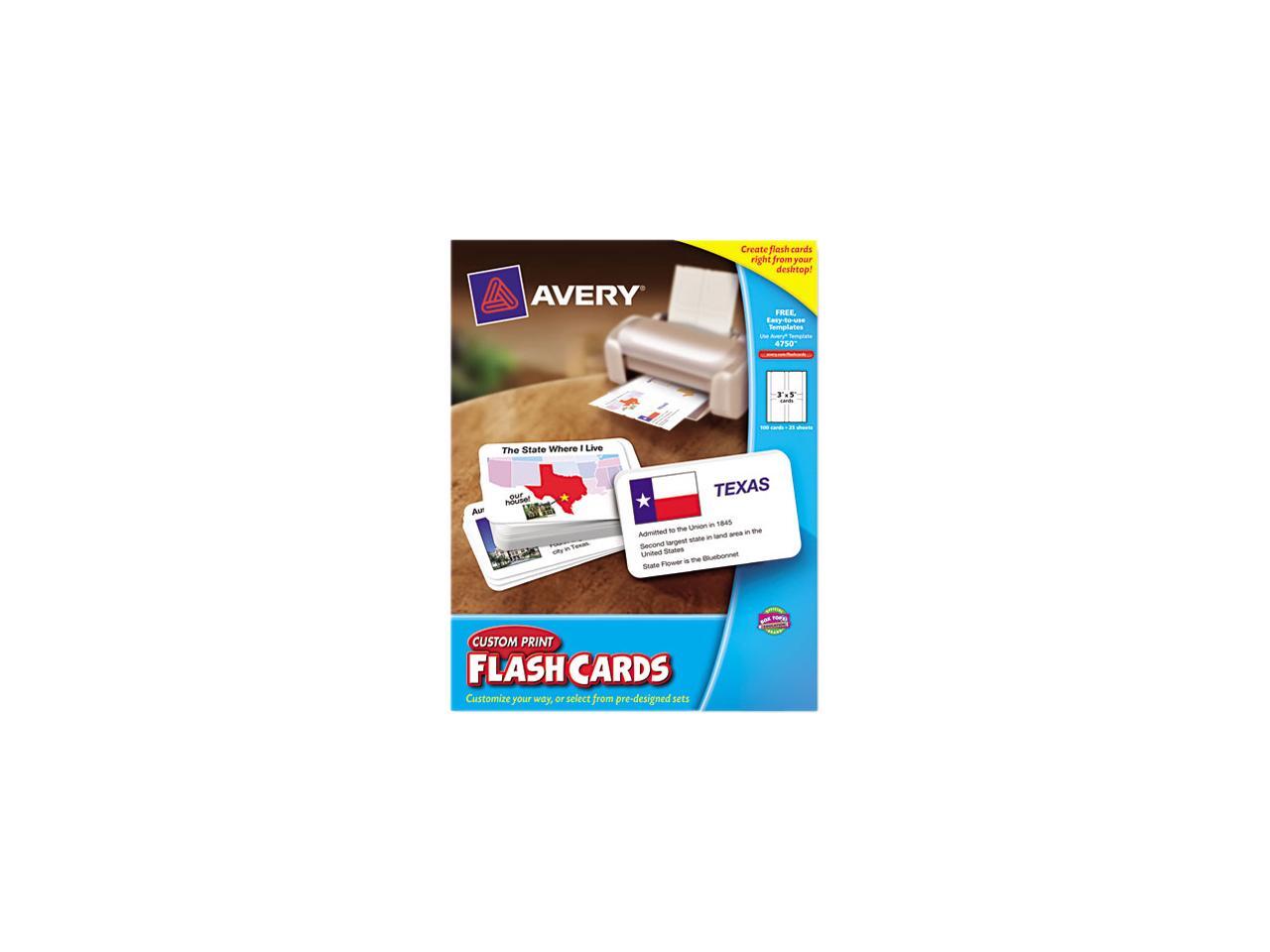 Avery 4750 Custom Print Flash Cards 3 X 5 100 Cards Newegg Avery 4750 Custom Print Flash Cards 3 X 5 100 Cards Newegg