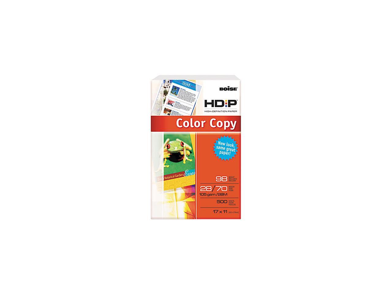 Boise HD:P Color Copy Paper, 98 Brightness, 28lb, 11 x 17, White, 500 ...