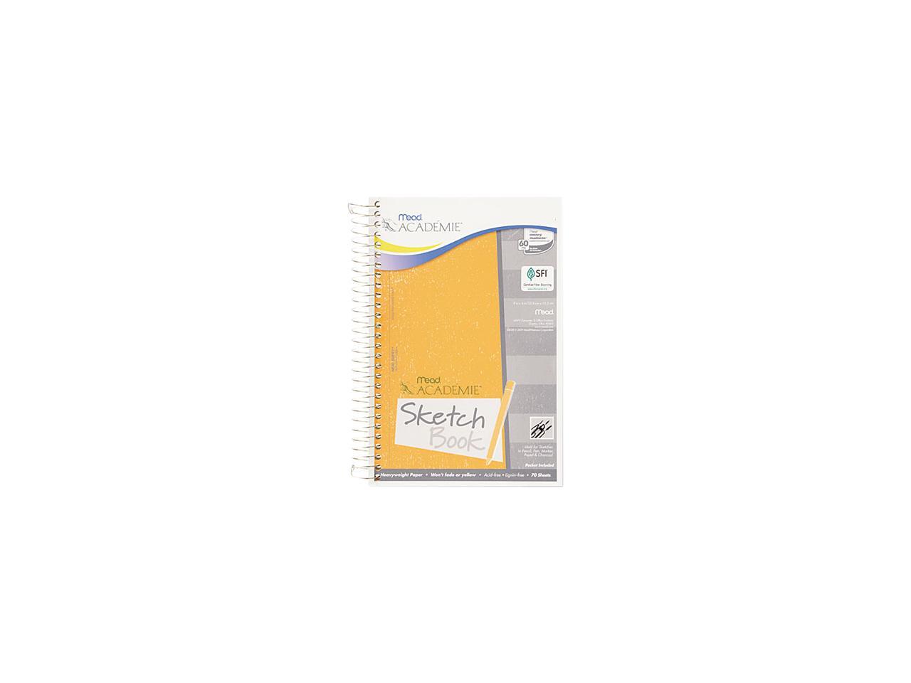 Mead 54028 Academie Wirebound Sketch Diary, 9 x 6, White, 70 Pages ...