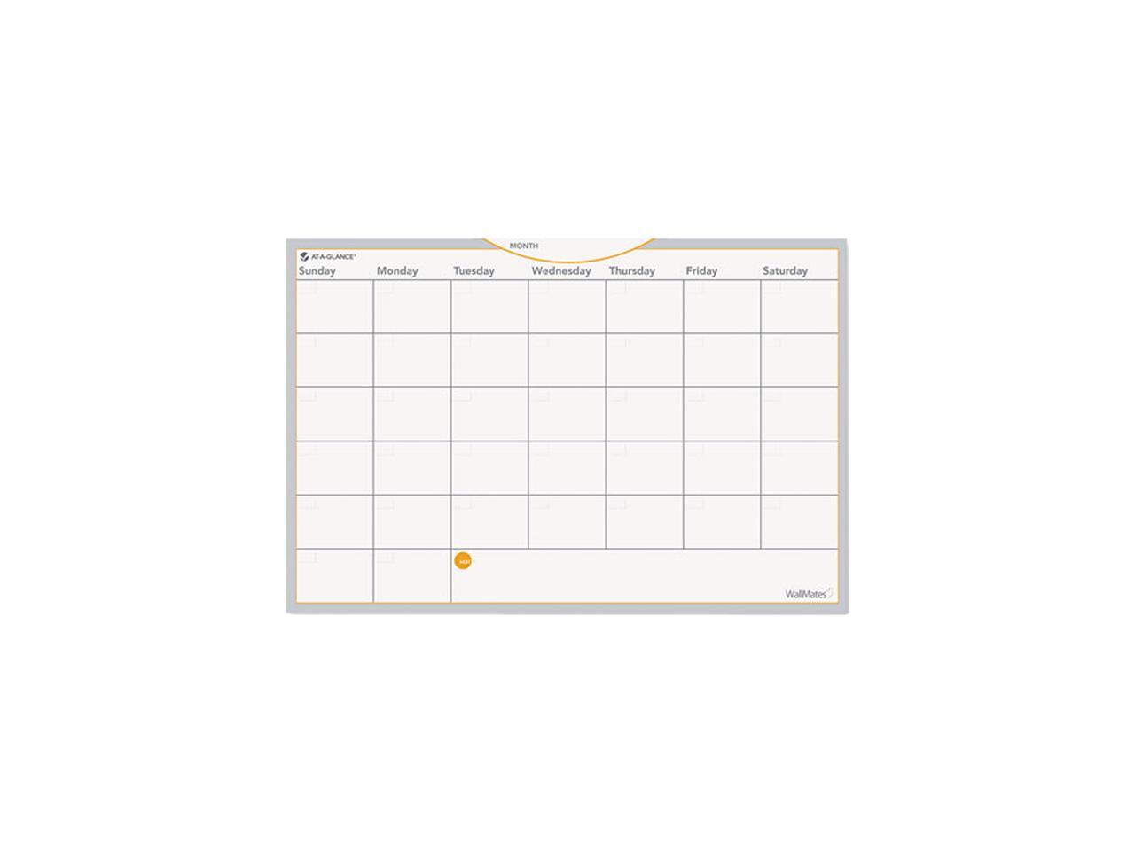 AT-A-GLANCE AW402028 WallMates Self-Adhesive Dry-Erase Monthly Planning ...