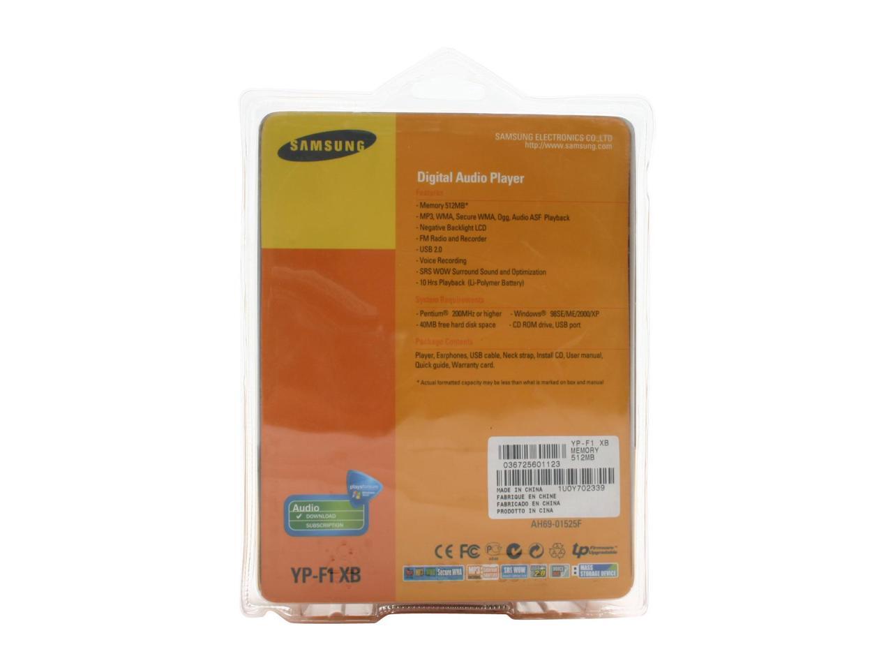 SAMSUNG Black 512MB MP3 Player YP-F1X - Newegg.com