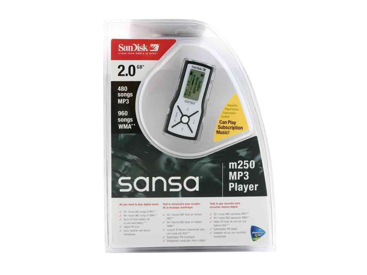SanDisk Sansa m200 Black&White 2GB MP3 Player Sansa m250 - Newegg.com