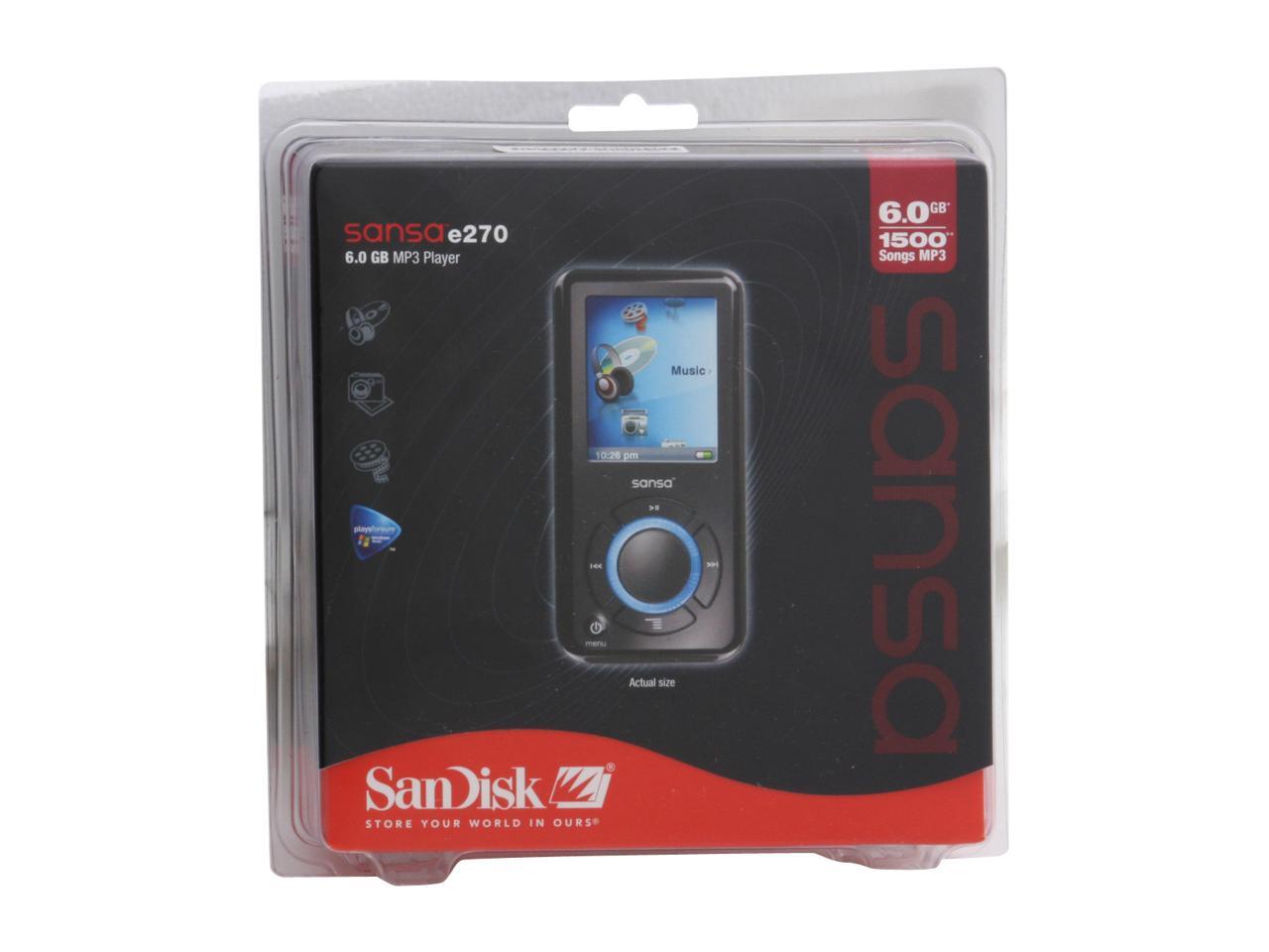 SanDisk Sansa e200 1.8" Black 6GB MP3 Player Sansa e270 - Newegg.ca