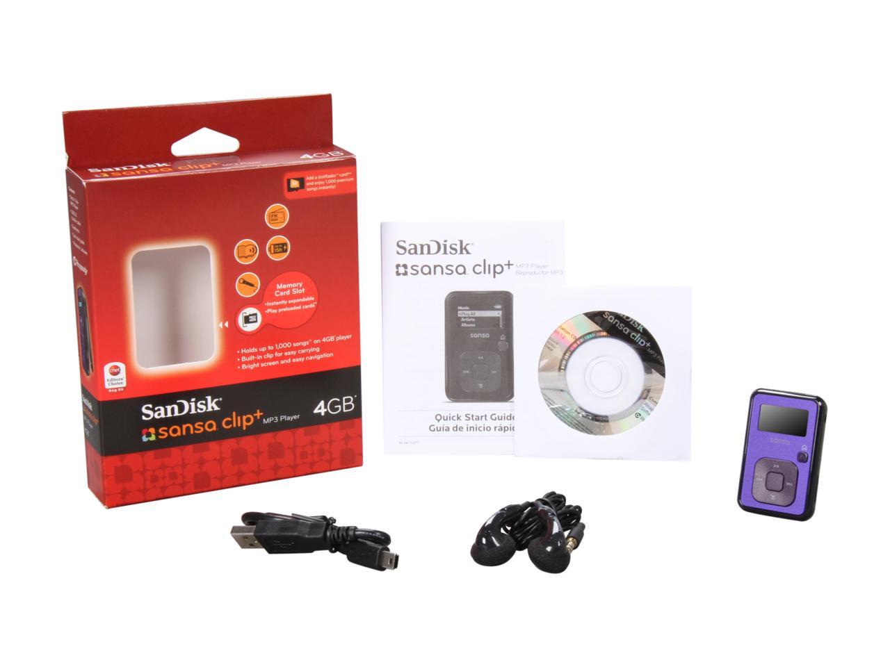 SanDisk Sansa Clip+ 1.0" Indigo 4GB MP3 Player - Newegg.com